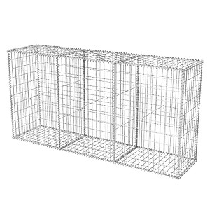 GOLINPEILO Fence Panel Outdoor Privacy Fence Screen Gabion Basket for Retaining Wall Block Gabion Cages Outdoor Decorative Fences Fencing for Yard, Silver Galvanized Steel 78.7"x19.7"x39.4" -AA