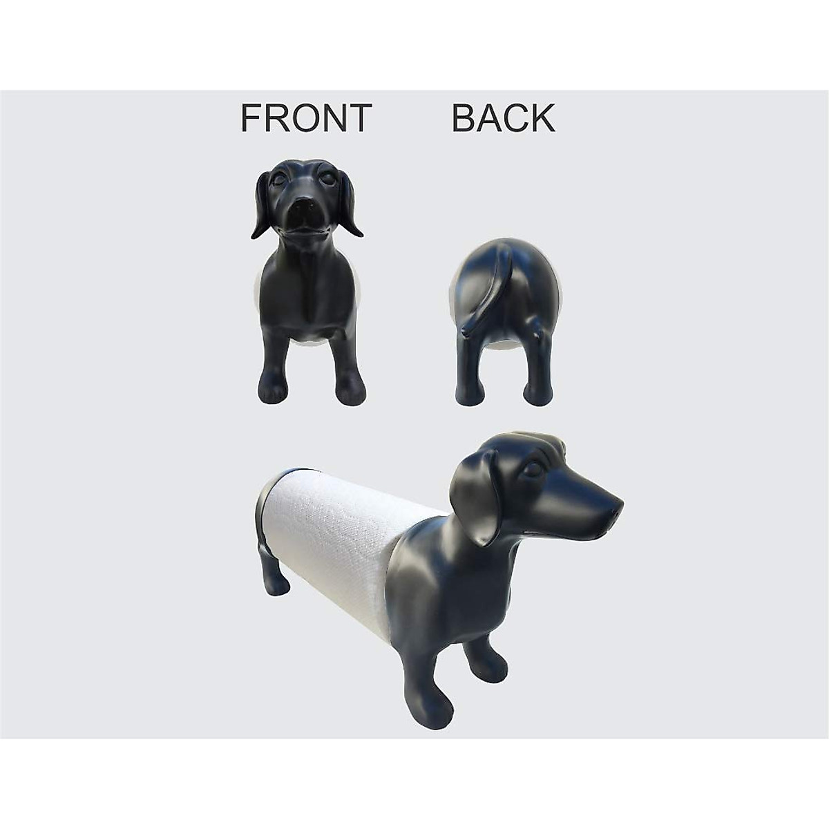 Weiner Dachshund Dog Paper Towel Holder Black Elegant Kitchen Decor | Best Gifts Idea - Dachstastic