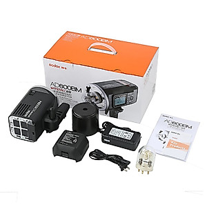 Godox AD600BM Bowens Mount 600Ws GN87 High Speed Sync Outdoor Studio Flash Strobe Monolight Light with 2.4G Wireless X System & 8700mAh Battery with 15x17cm Softbox & Filter & USB LED
