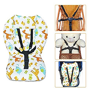 High Chair Cushion and Straps,High Chair Cushion Pad,Baby High Chair Seat Cushion Liner Pad Cover Mat and Highchair 5 Point Harness Straps,1 Set