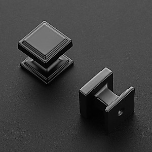 Ravinte 30 Pack Matte Black Square Kitchen Cabinet Knobs,Zinc Solid Drawer Pulls,Farmouse Cabinet Handles for Cupboard, Dresser, Closet and Bathroom, Modern Cabinet Hardware for Cabinets