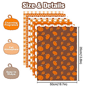 Larcenciel 70 Sheets Fall Tissue Paper, Orange Gift Tissue Paper Bulk for Gift Bags & Gifts Wrapping - Pumpkin Leaves Patterns, Gift Wrap for Autumn Harvest Thanksgiving Halloween Party DIY,19.7x13.8