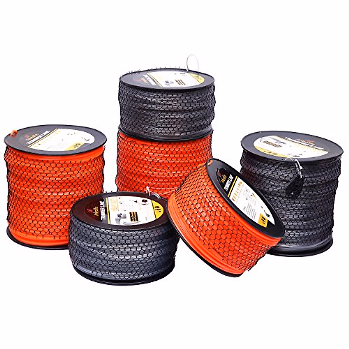 A ANLEOLIFE 5-Pound Commercial Square .105-Inch-by-1038-ft String Trimmer Line in Spool,with Bonus Line Cutter, Orange