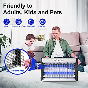 Morole Bug Zapper, 3200V Mosquito Zapper Indoor with Hanging Function, Electric Bug Zapper with Removable Tray, USB Powerful Flying Mosquito Indoor Fly Zapper for Outdoor Kitchen Bedroom Garden