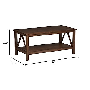 Linon Home Dcor Linon Home Decor Titian Coffee Table, 44.02"w x 21.97"d x 20"h, Antique Tobacco