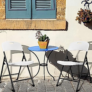 Umigy 6 Pcs Plastic Folding Chairs Comfortable Event Chairs Modern Party Chairs Lightweight Durable Foldable Chair for Home Office Outdoor Indoor, White (White)