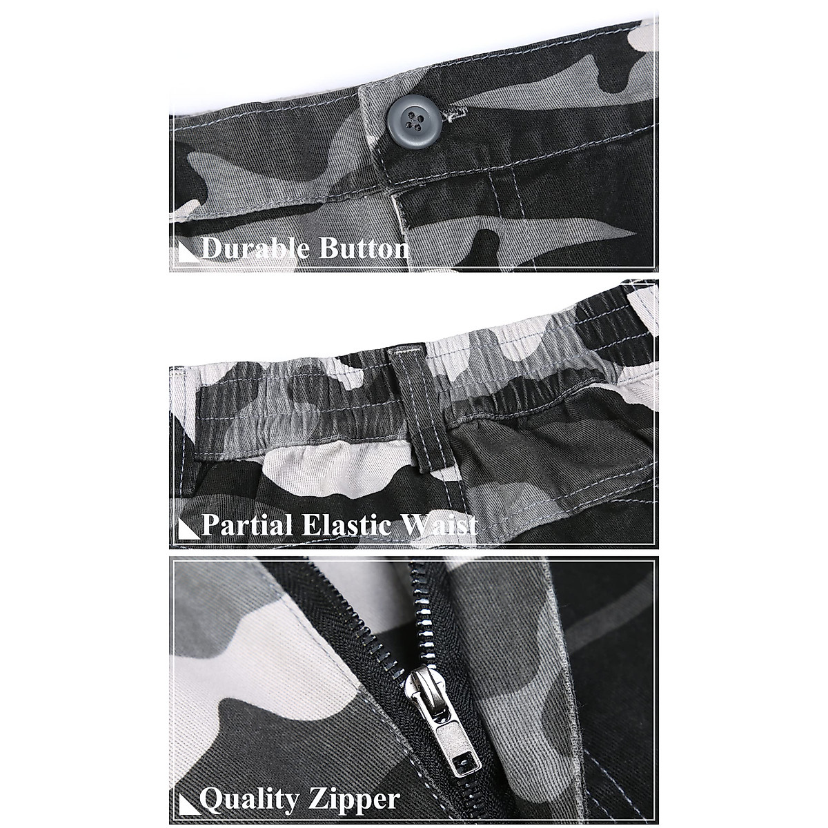 APTRO Men's Cargo Pants Camo Casual Work Military Tactical Pants Gray Camo 34