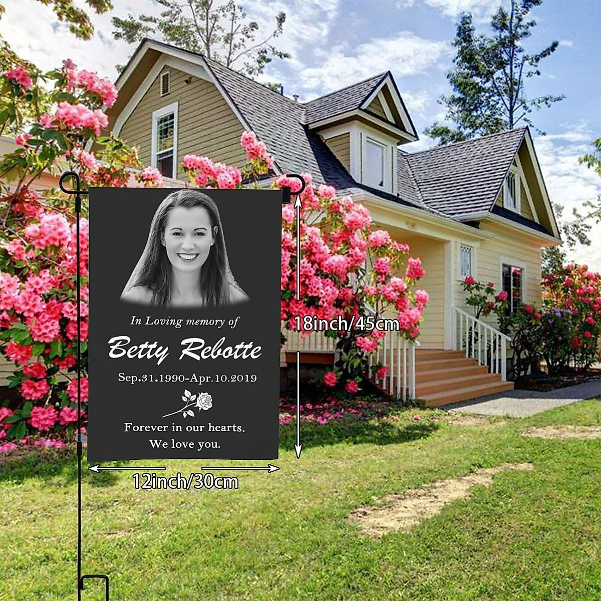 In Loving Memory of Gift for Your Love One, Personalized Garden Flags for Outside, Custom Outdoor Banners and Flags Memorial Flags for Cemetery Pool Room Yard Balcony