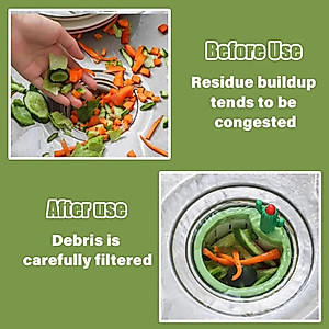 3PCS Cactus Kitchen Sink Drain Strainer - Press Automatic Dumping Basket, Multi-Functional Home Use Cactus Sink, Draining Basket Filter Net Lifting Basket, Kitchen Waste Collector Filter (Green)