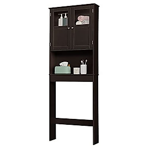 FCH Over The Toilet Storage Space Saver Bathroom Cabinet Organizer Storage Cabinet Brown