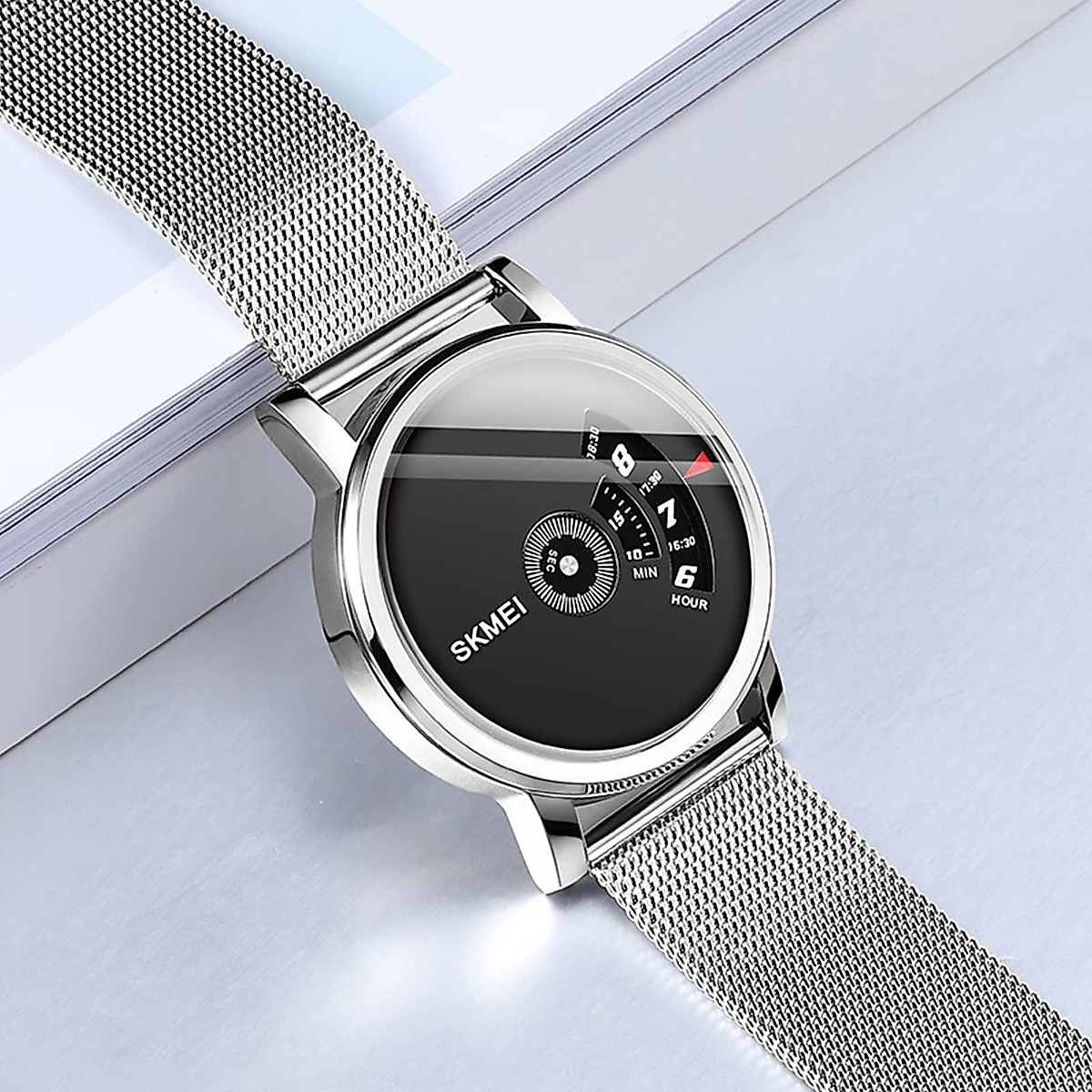 SKMEI Wrist Watch for Men, Cool Luxury Analog Watches for Men Unique Wristwatch Dress Business Mens Watches with Stainless Steel Band