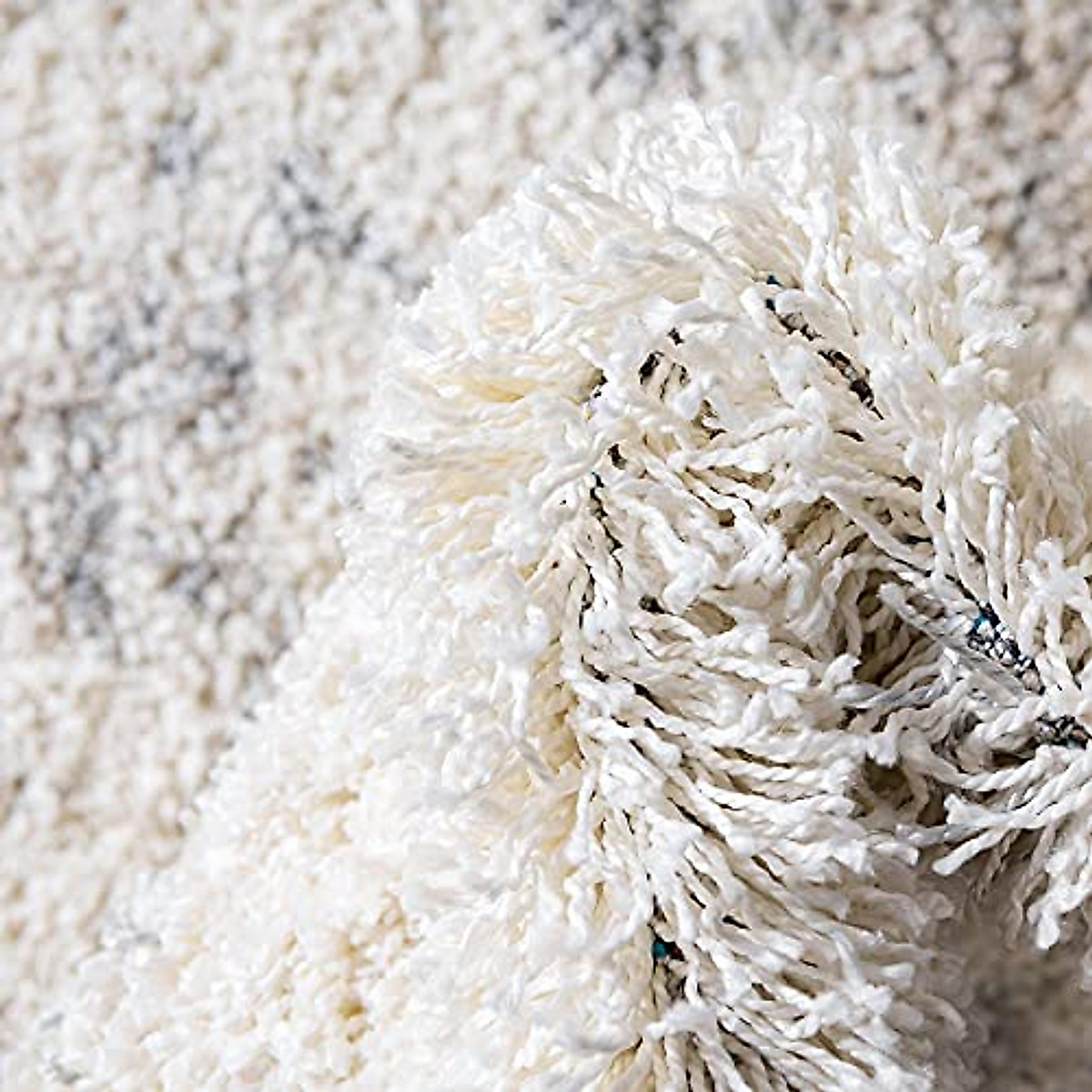 Rugs.com Soft Touch Shag Collection Square Rug – 8 Ft Square Pebble Gray Shag Rug Perfect for Living Rooms, Kitchens, Entryways