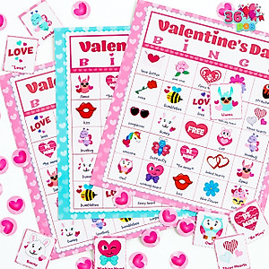 JOYIN 36 Players Valentines Day Bingo Cards (5x5) for Kids School Classroom Exchange Gift Rewards, Valentine’s Fun Party Games, Indoor Family Activities