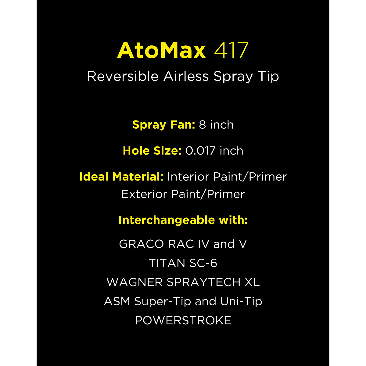 InoKraft 417 Spray Tip AtoMax Reversible Airless Spray Nozzles for Airless Paint Spray Guns, Airless Sprayer Accessories, for Contractor Homes Buildings Garden Decks (417)