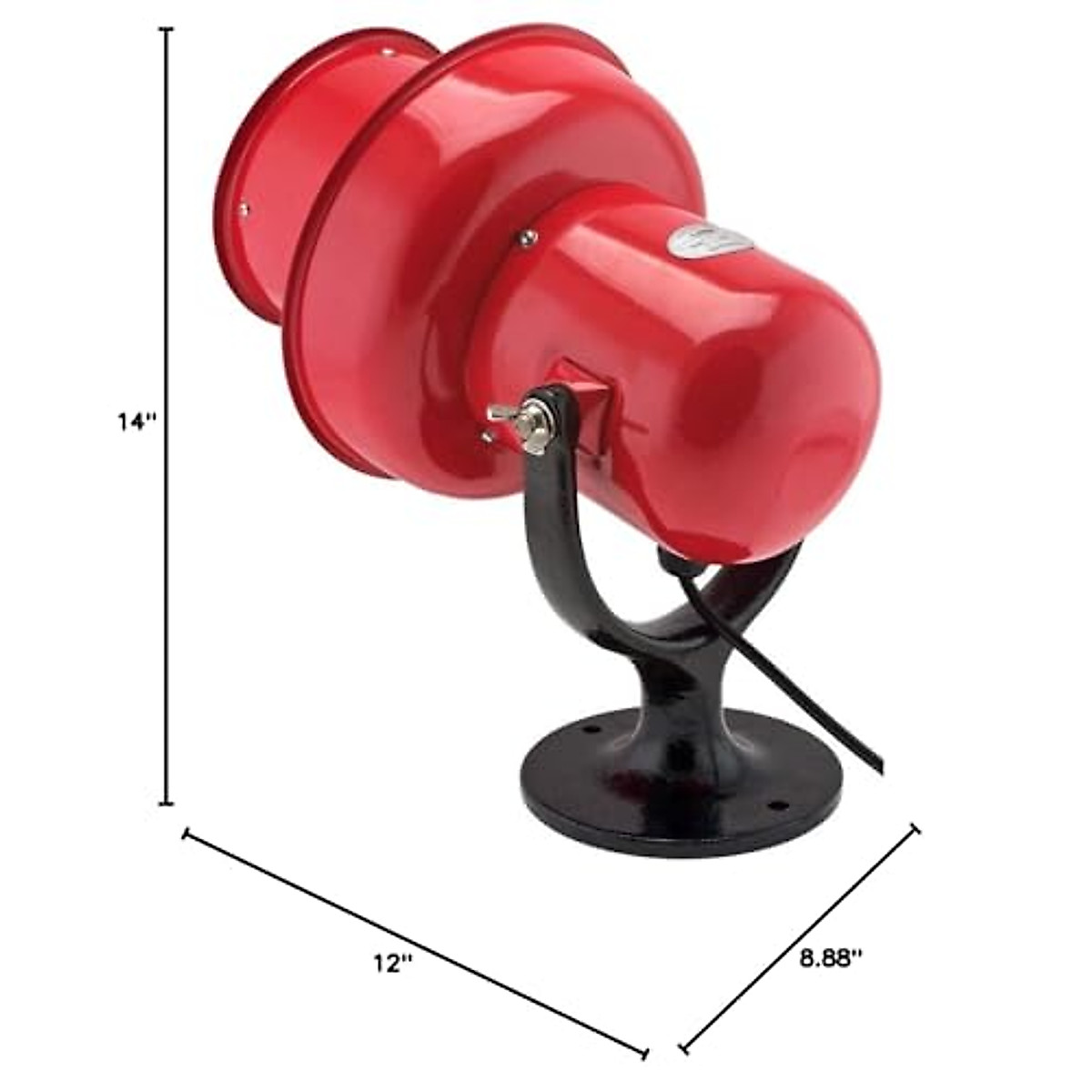 Vixen Horns Loud Air Raid Siren - Industrial Alarm Heavy Duty Electric Motor 120V, Fire Tornado Siren Horn (Unidirectional, 117 dB, Range 1600 ft)