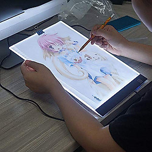 Small A5 Ultra-Thin Portable LED Light Box Tracer w/USB Cable Dimmable Brightness LED Artcraft Tracing Light Box Light Pad for Artists Drawing Sketching Animation Stencilling X-ray Viewing