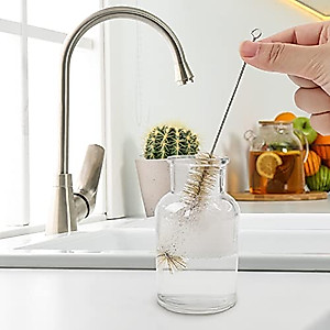 CUCUMI 12pcs 150ml Glass Spice Jars with Lids Reusable Glass Spice Bottles with Cork, 100pcs Blank Square Stickers 1pcs Test Tube Brush for Storing Tea Herbs and Spices