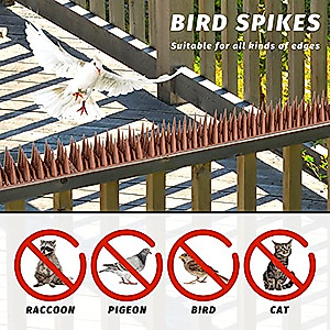 Grovind 21.6 FT Bird Spikes for Outdoor, Plastic Bird Spike for Small Birds Pigeon Raccoon Cats Bird Defender for Fences and Roof - 22 Pack