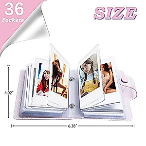 2Packs 36 Pockets 2x3 Photo Album for Fujifilm Instax Mini Camera, Polaroid Snap, Z2300, SocialMatic Instant Cameras & Zip Instant Printer (pink)