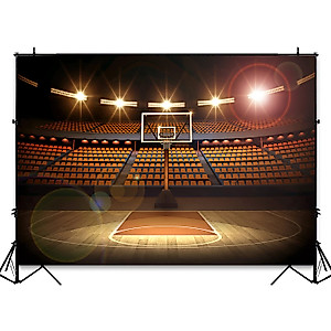 7x5ft Basketball Photo Backdrop for Photography, Basketball Theme Background for Birthday Party, Sports Theme Backdrop for Boys Kids Newborn Baby Wall Banner Cake Table Decoration Video Studio Props