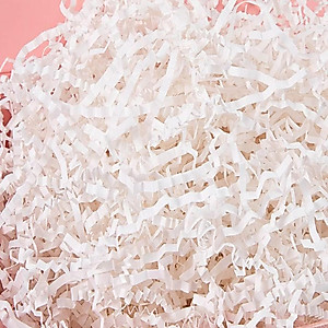 2LB Crinkle Cut Paper Shred Filler for Gift Basket,Boxes Filler Paper for Gift Wrapping,Stuffing and Packing White