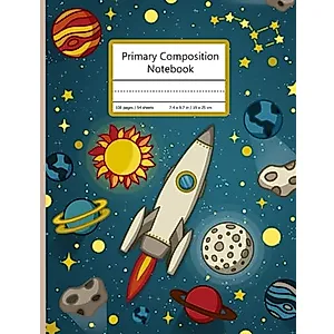 Primary Composition Notebook: K-2 Draw and Write Journal with Dotted Midline and Picture Space