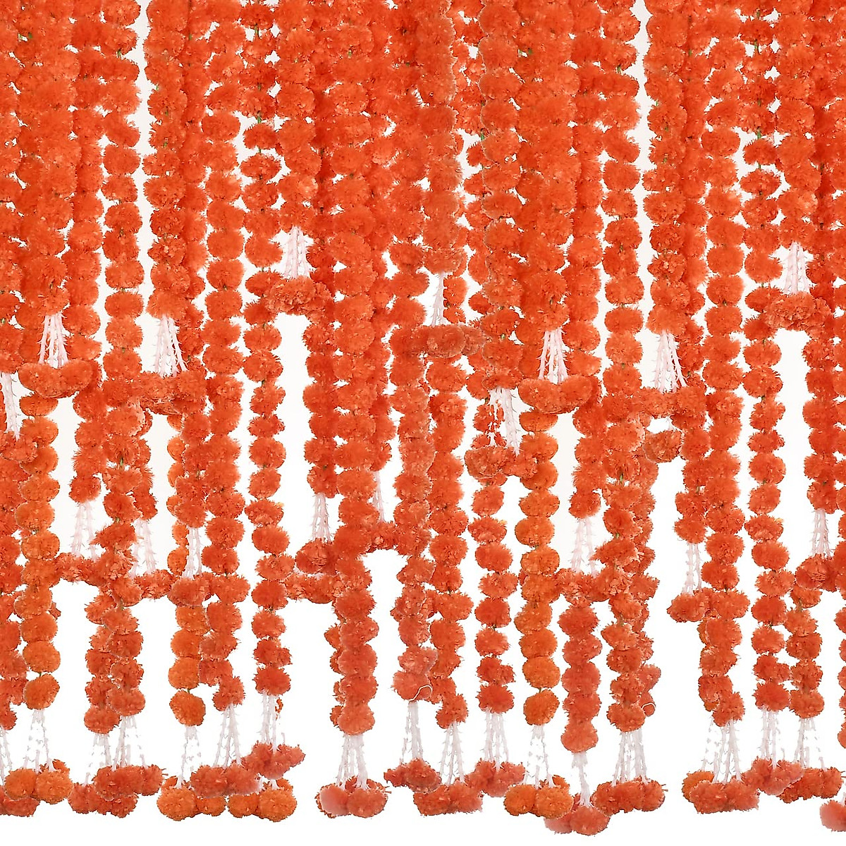 Krati Exports - 5 feet Indian Mix Color Artificial Decorative Marigold Flower Garland Strings for Christmas Wedding Party Decoration Diwali Decor