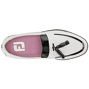 FootJoy Women's FJ Sandy Golf Shoe, White/Black, 9 Wide