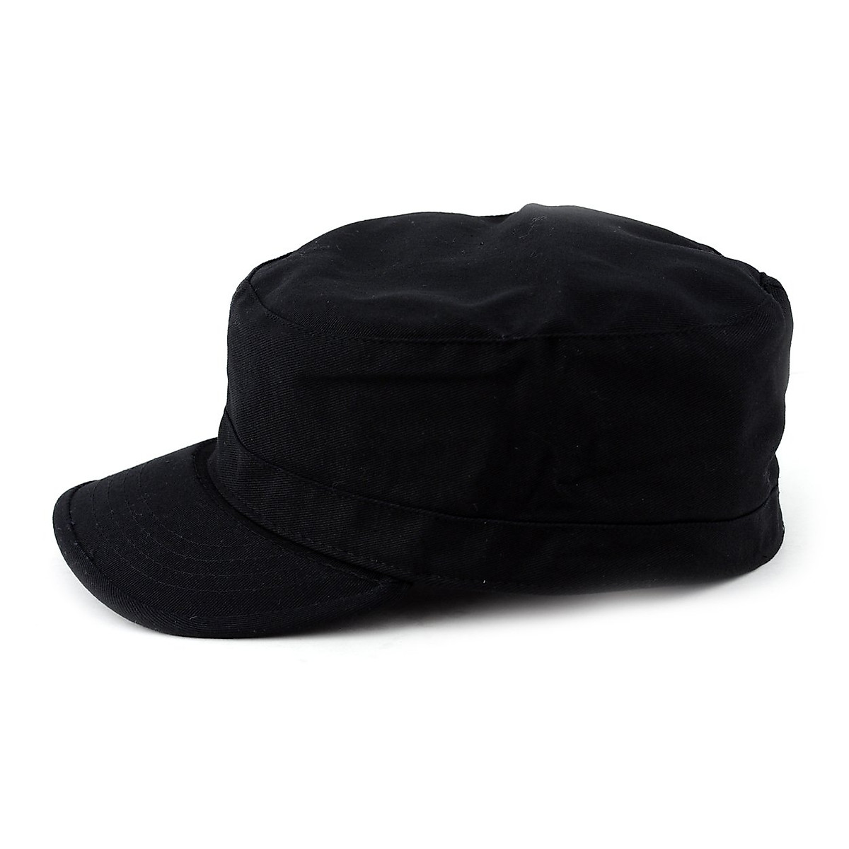 NYFASHION101 Fashionable Solid Color Unisex Fitted Army Military Cadet Cap, Black, M