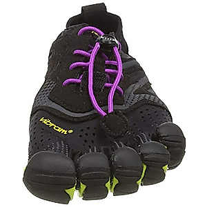 Vibram Women's FiveFingers, V-Run Running Shoe, Black/Yellow/Purple, 9-9.5 M US