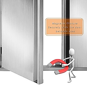 Outdoor Kitchen Doors 17” W x 24”H 304 Stainless Steel BBQ Access Door Vertical Outdoor Kitchen Cabinets Double Door for Outdoor Kitchen Grilling Station and BBQ Island