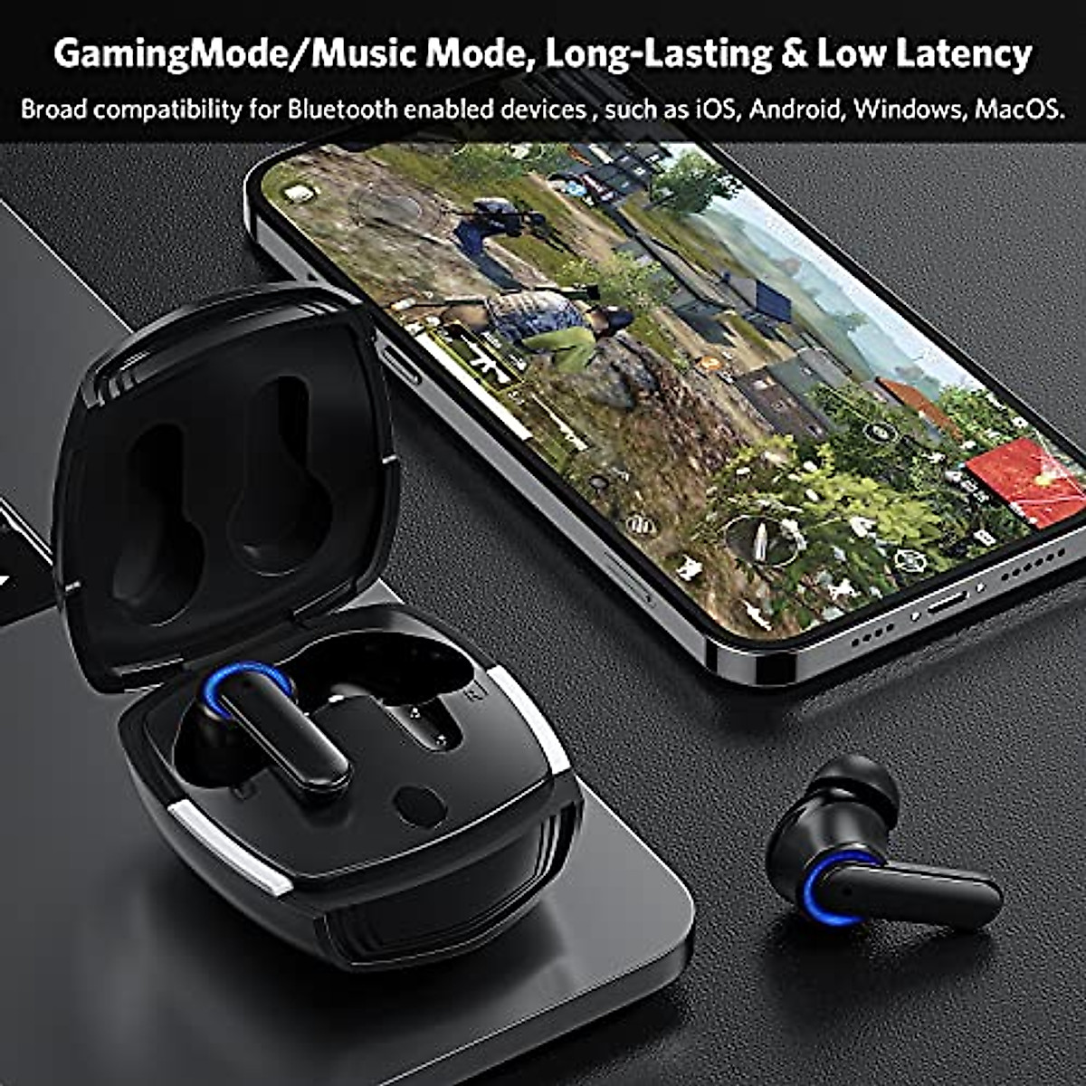 Wireless Earbuds, TITACUTE Bluetooth 5.3 Headset in-Ear Headphone Deep Bass Noise Canceling Earphone for Samsung Galaxy S23 Ultra A53 A14 S22 S21 S20 for iPhone 13 Pro Max 14 12 11 Google Pixel 6 7 6a