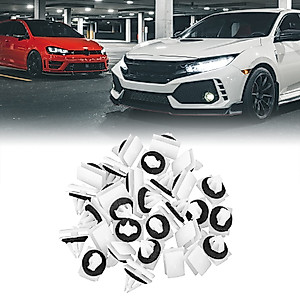 uxcell 30pcs Plastic Rivet White Bumper Fastener Clips for Ford Edge Escape F-150 for Mustang for Lincoln W716352S300