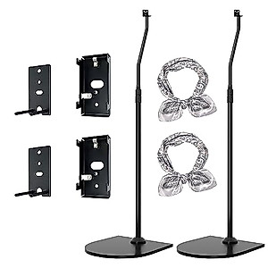 Adjustable Speaker Stand Pair for Bose Built in Cable Management wr Slideconnect Bracket, for UB-20, UFS-20 II, Lifestyle 600, CineMate II, Lifestyle SoundTouch, Acoustimass Series Bose Speaker Stands