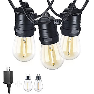 12V Low Voltage Outdoor String Lights, S14 LED String Lights 48FT Outdoor Hanging String Light Shatter-Proof, Outdoor LED String Lights Patio String Light, Décor for Patio, Backyard, Gazebo, Porch