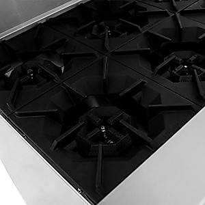 ATOSA US CookRite ATO-4B Liquid Propane Range 24 4 Burner Hotplates With Standard Oven - 116000 BTU