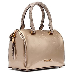 Calvin Klein Ashley Mini Bag Crossbody, Flax Pearlized Patent