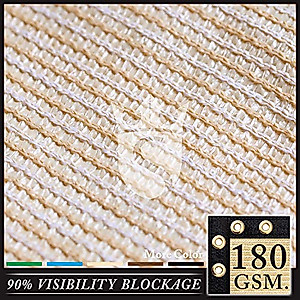 Royal Shade 3' x 10' Beige Fence Privacy Screen Windscreen Cover Netting Mesh Fabric Cloth - Cable Zip Ties Included - WE Make Custom Size