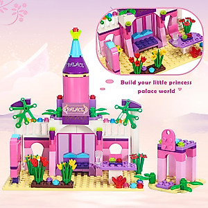 BRICK STORY Girls Princess Castle Building Blocks Toys 178 Pieces Pink Palace Fairy Castle Building Set Girls Friends Construction Toy Castle Playset Great Small Gift for Kids Age 6 7 8 9 10 and up