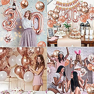 40th Birthday Decorations for Women, Rose Gold Party Supplies Balloon Garland Arch Kit with Happy Birthday Banner Tassels Confetti Balloon Number 40 Birthday Wedding Anniversary for Her