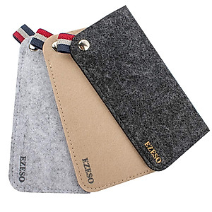 EZESO ESSENTIAL SKINCARE 3 Pack Eyeglass Cases - Soft Felt Slip-in Pouch Case - Glasses Storage Case Makeup Pouch