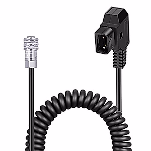 Neewer D-Tap to BMPCC 4K/6K Coiled Power Cable Compatible with Blackmagic Pocket Cinema Camera 4K/6K Gold Mount V Mount Battery Weipu 2 Pin Female to P Tap, 16 inches - 50 inches Length