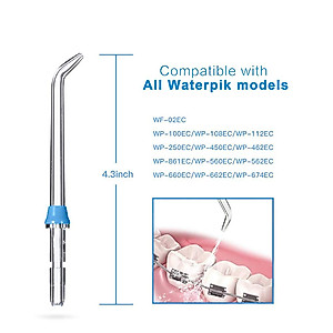 Replacement Classic Jet Tips Compatible with Waterpik Water Flossers and Other Brand Oral Irrigators, Flosser Refill Replacement Heads, Classic Jet Nozzle Accessories (6-Pack)
