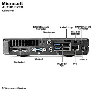HP ProDesk 600 G1 Mini Business Desktop PC, Intel Core Quad i5 4590T up to 3.0GHz, 8GB DDR3, 256GB SSD, WiFi, BT, VGA, DP, Windows 10 64 Bit-Multi-Language Supports English/Spanish/French(Renewed)