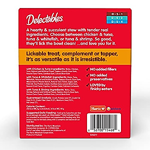 Hartz Delectables Stew Lickable Wet Cat Treats for Adult & Senior Cats, Variety Pack, 12 Count