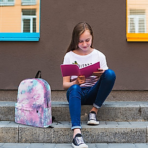 Boys Girl Lightweight Tie Dye Backpack, Big Capacity Bookbag, Fashionable Laptop Daypack for Travel Camping Sport