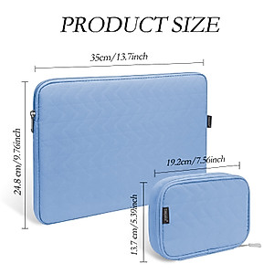 Simpolor Laptop Sleeve,Pearl Cotton Skinny Laptop Case for Slim 13.3 inch Laptop Tablet iPad Tab,Anti-Scratch 13'' Laptop Case Cover with with Small Pouch, Super Soft Laptop Sleeve, Pearl Blue