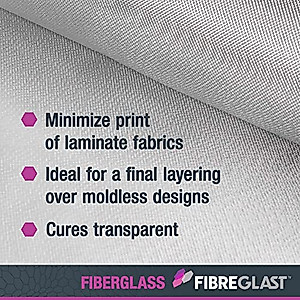 Fibre Glast Fiberglass Cloth Mat – Premium High-Strength Lightweight Plain Weave Surface Coat Fabric — Waterproof Boat Cloth for Canoes, Kayaks, Marine Repair Kits – 4 Oz, 1 Yard, Made in USA