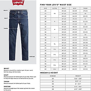 Levi's Men's 505 Regular Fit Jeans, Dark Stonewash, 36W x 30L