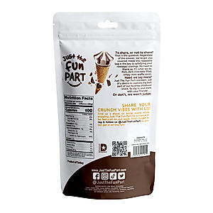 Just The Fun Part, Bite-Size Crispy Mini Waffle Cones with Premium Belgian Chocolate, Great for Snacks, Dessert, Grab & Go - Kosher, Dark Chocolate (Pack of 6)